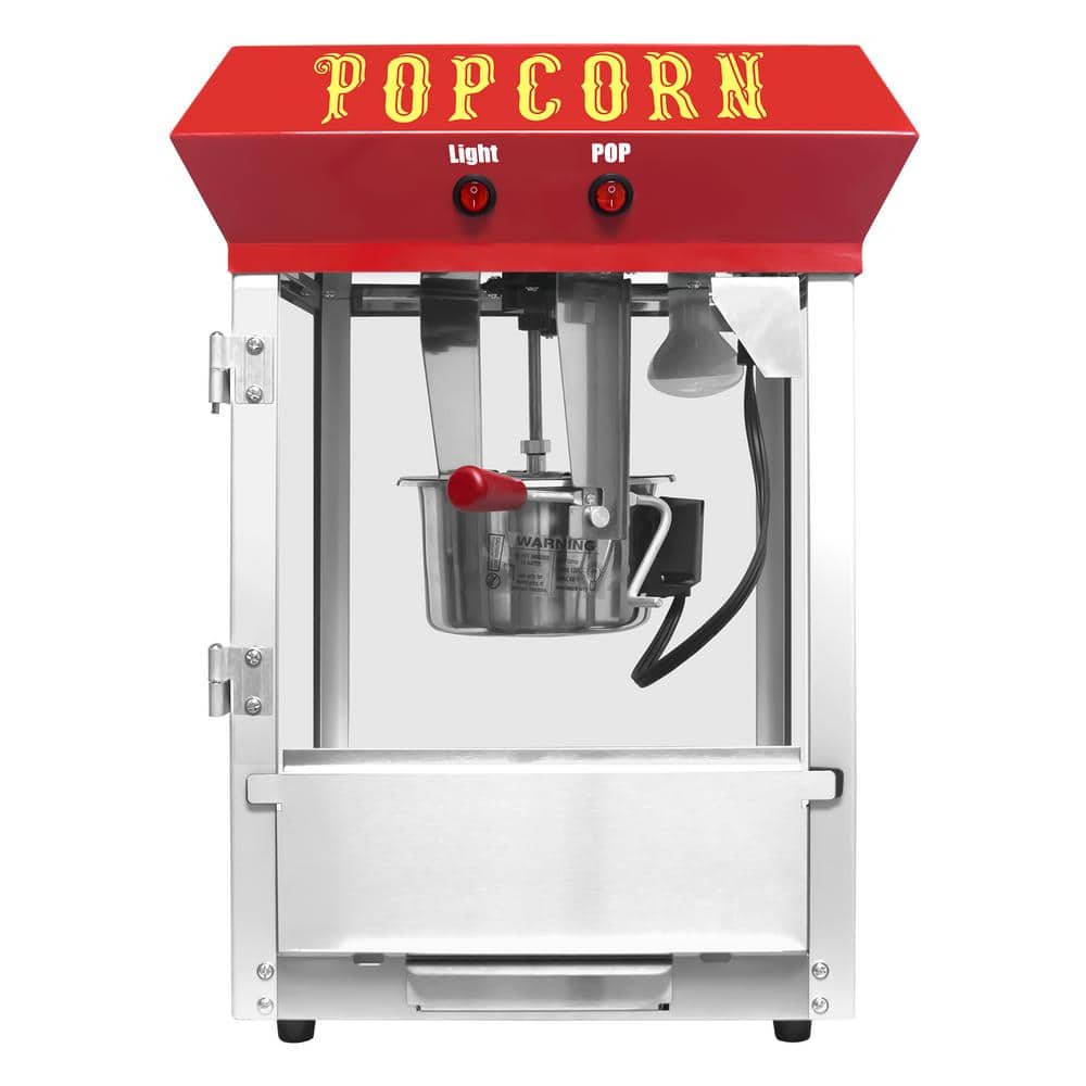 Cesicia 600 W 4 oz. Red Hot Air Countertop Popcorn Machine with Popcorn ...