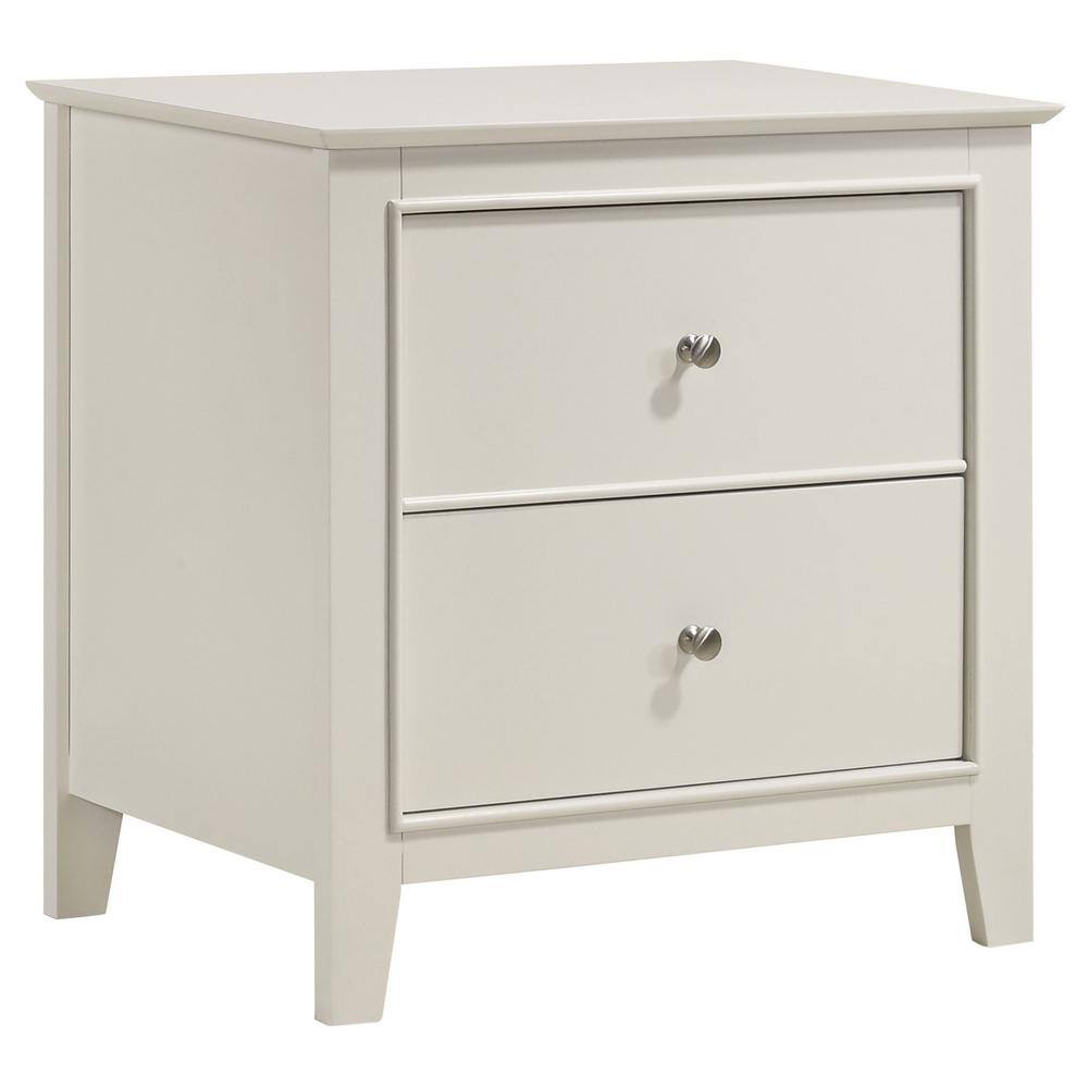 Coaster Selena Cream White 2-Drawer 23.50 in. W Nightstand 400232 - The ...
