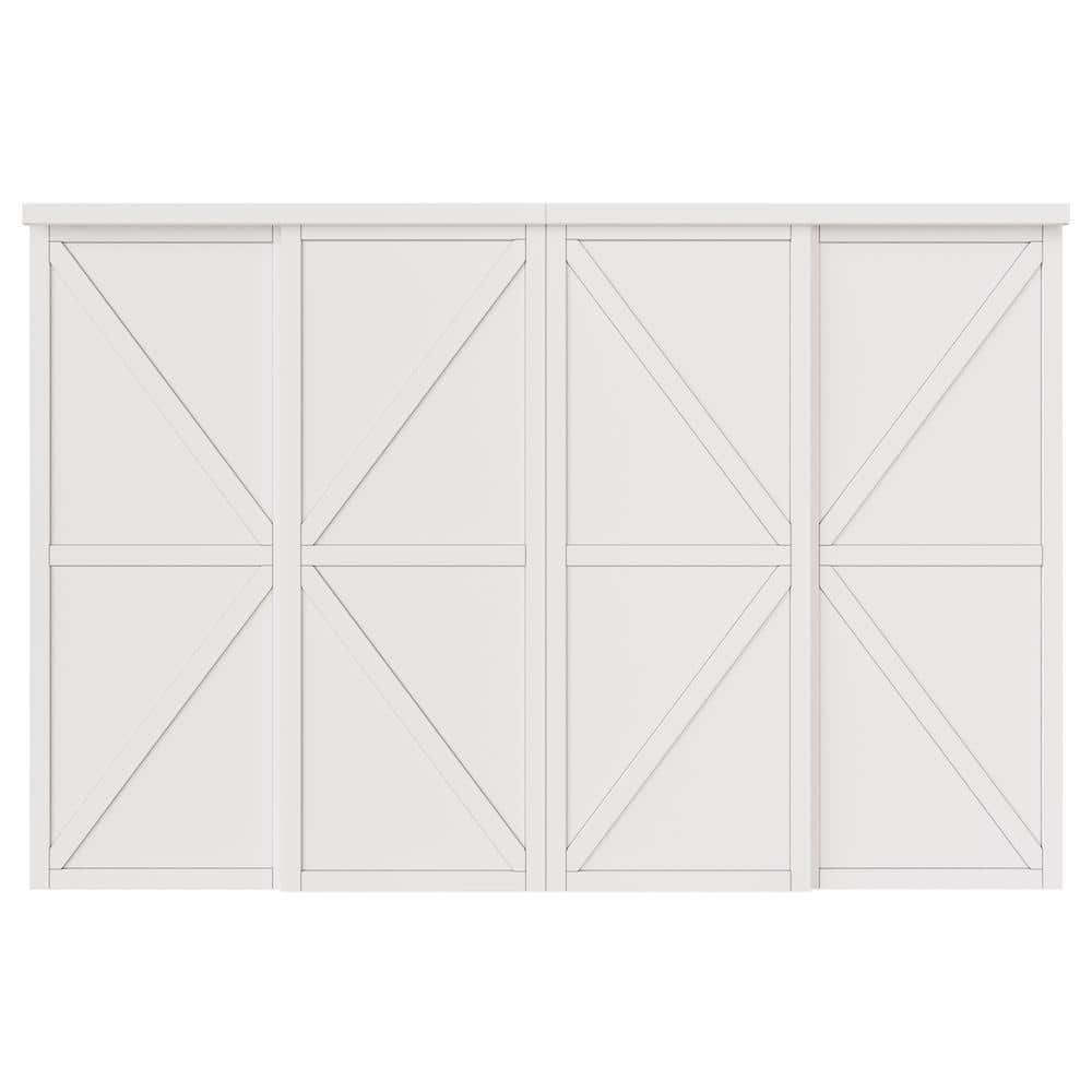 ARK DESIGN 120 in. x 80 in. K Shape White Solid Core Finished MDF ...