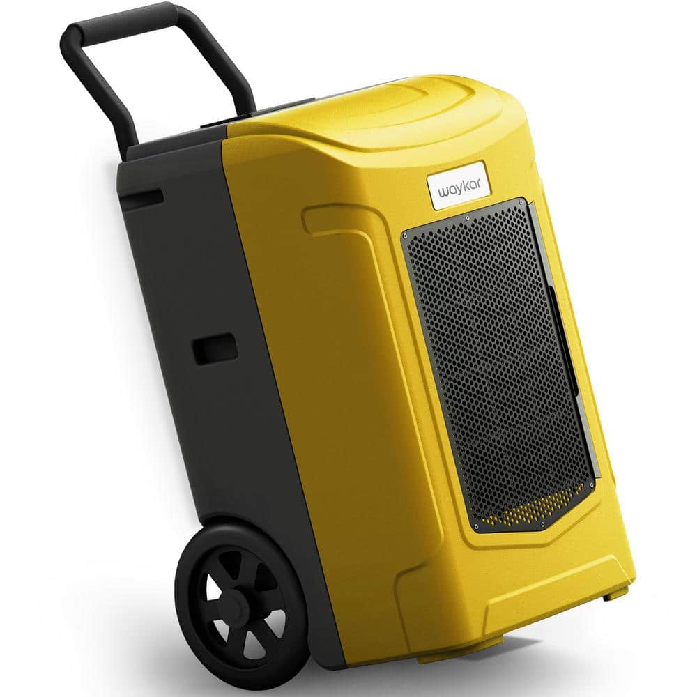 180 pt. 7,000 sq. ft. Bucketless Commercial Dehumidifier in Yellow with ...