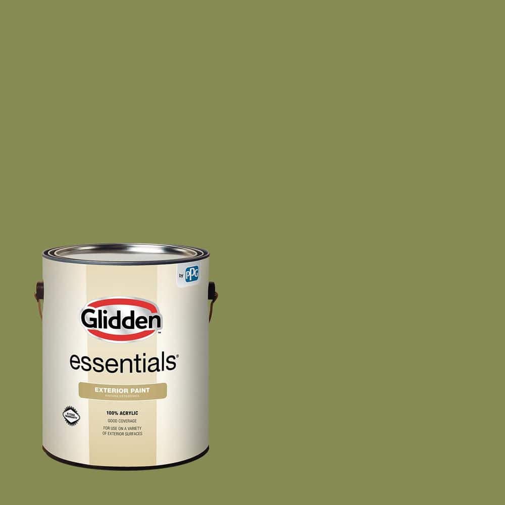 Glidden Essentials 1 gal. PPG1119-7 Glade Green Satin Exterior Paint ...