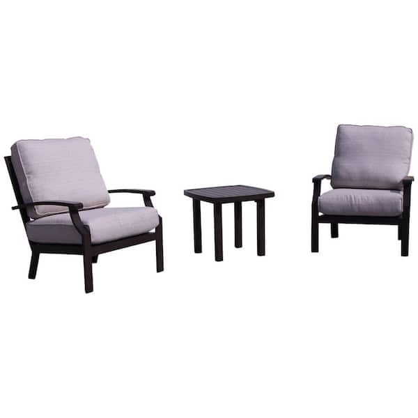Courtyard Casual Madison 3-Piece Aluminum Chat Set Includes: 2 Club ...