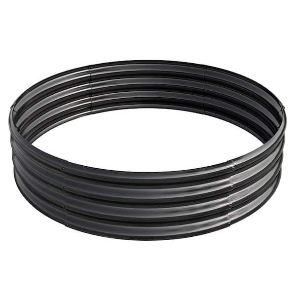 11.4 in. Tall x 47 in. L x 47 in. W Round Metal Raised Garden Bed in ...