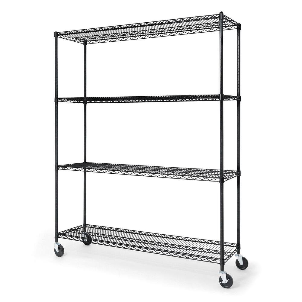 CAPHAUS Steel Wire 4 shelf Adjustable Heavy Duty Storage Shelving Unit ...