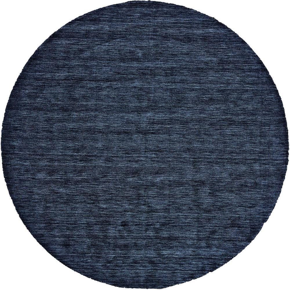 HomeRoots 10' Round Blue Solid Color Area Rug 2000511056 - The Home Depot