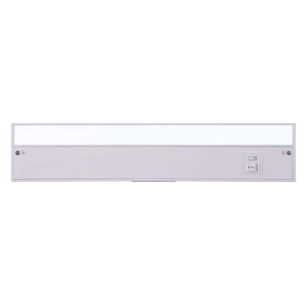 CRAFTMADE 18 in. Hardwired/Plug-in White Finish Dimmable Integrated LED ...