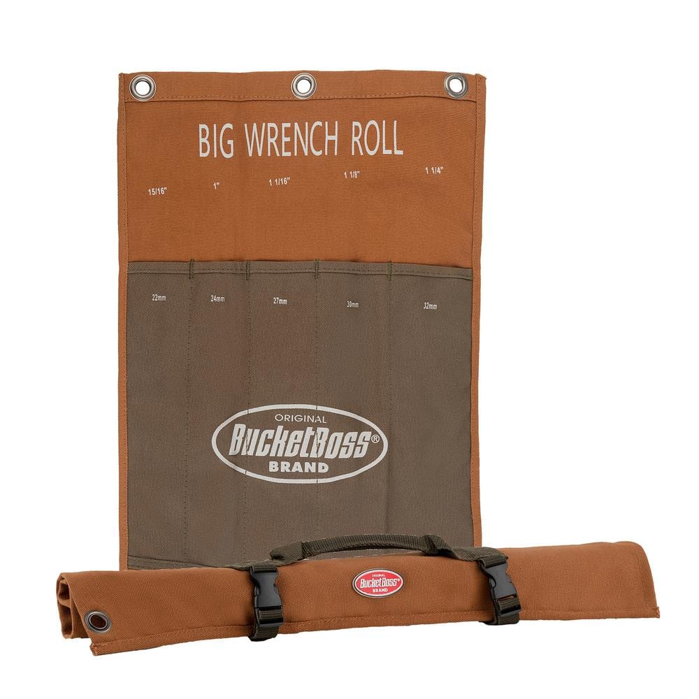 BUCKET BOSS 14 in. Big Wrench Tool Roll with 5 Tool Bag Storage Pockets ...