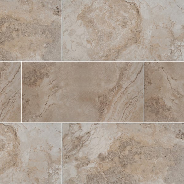 Reviews for MSI Nola Beige 12 in. x 24 in. Matte Ceramic Travertine ...