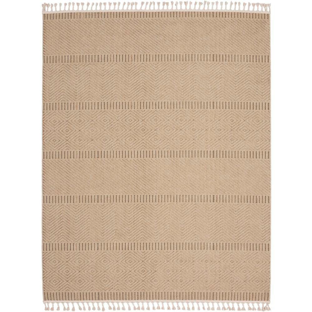 Nourison Paxton Mocha 9 ft. x 12 ft. Geometric Contemporary Area Rug ...