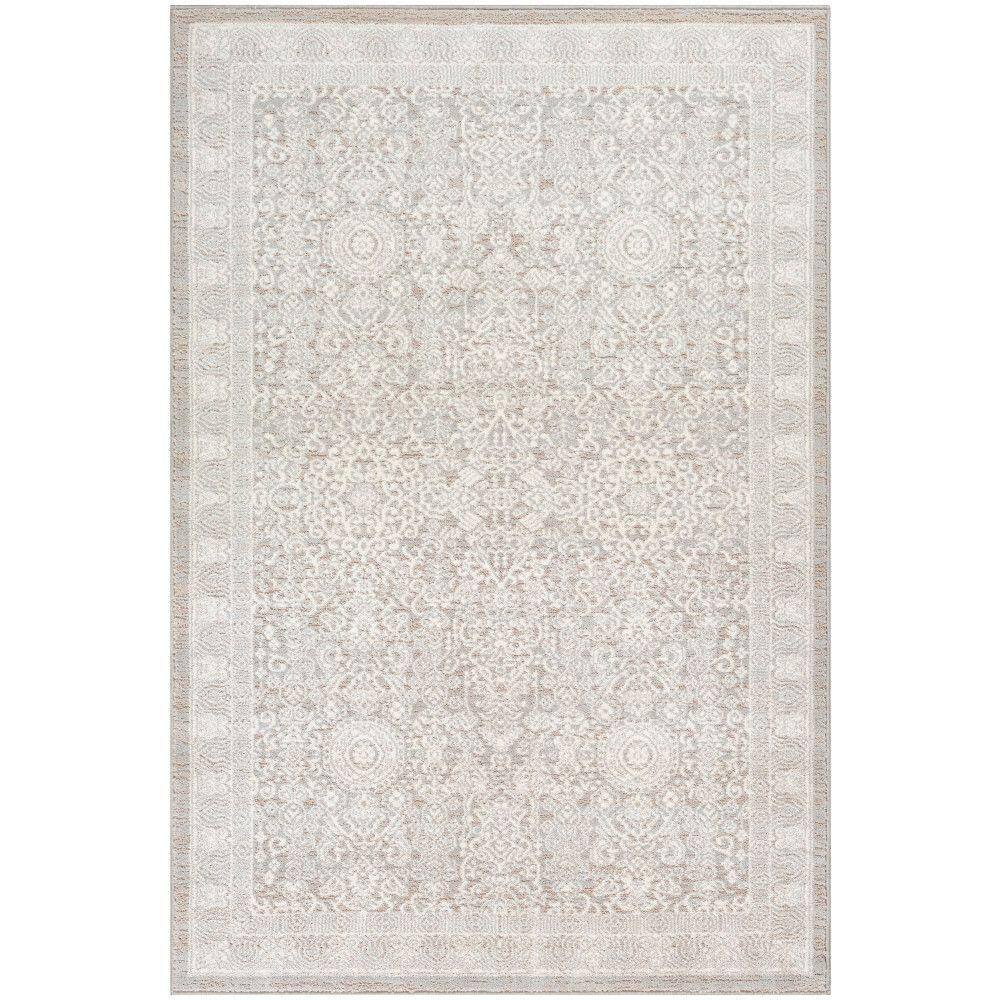 Nourison Renewed Silver Ivory 4 ft. x 6 ft. Distressed Traditional Area ...