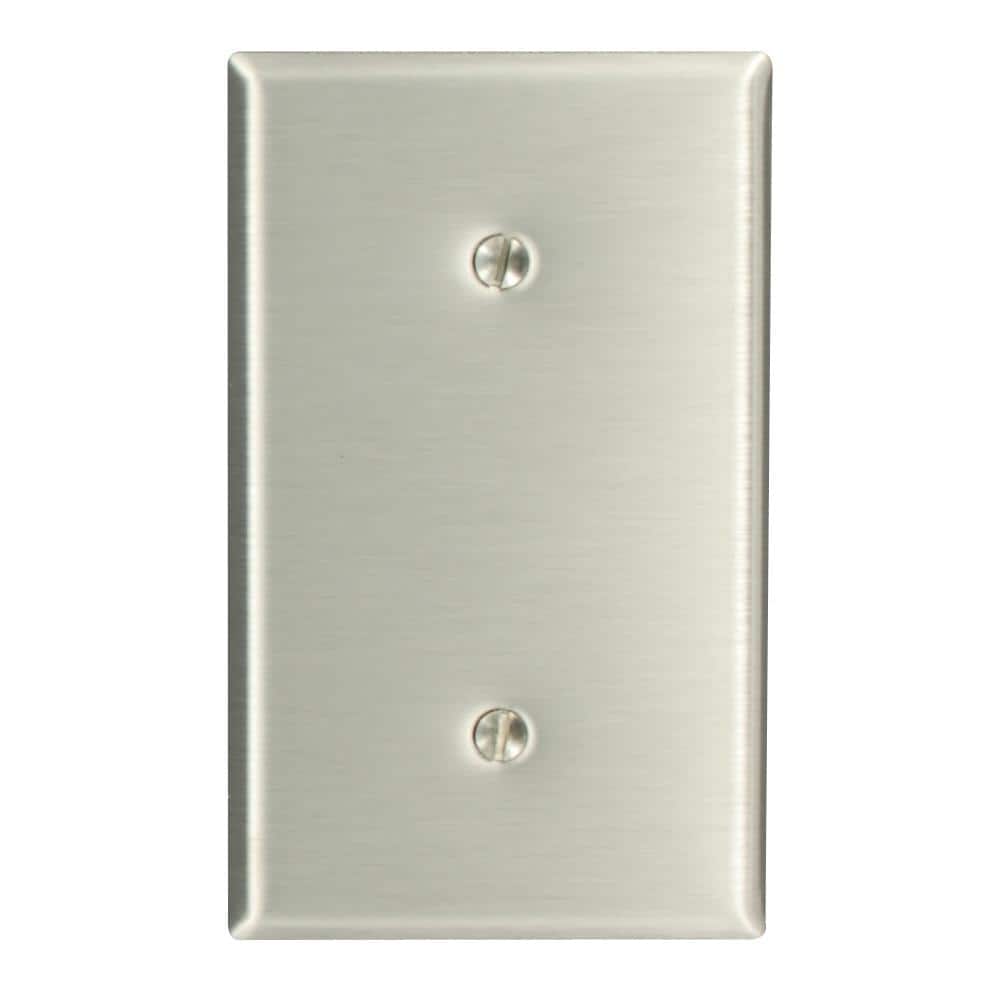 Leviton 1-Gang Stainless Steel 302 Non-Magnetic Blank Plate Metal ...