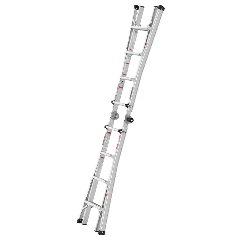 WRIGHTMASTER 17 ft. Aluminium Alloy Foldable Extension Ladder, A-Frame ...