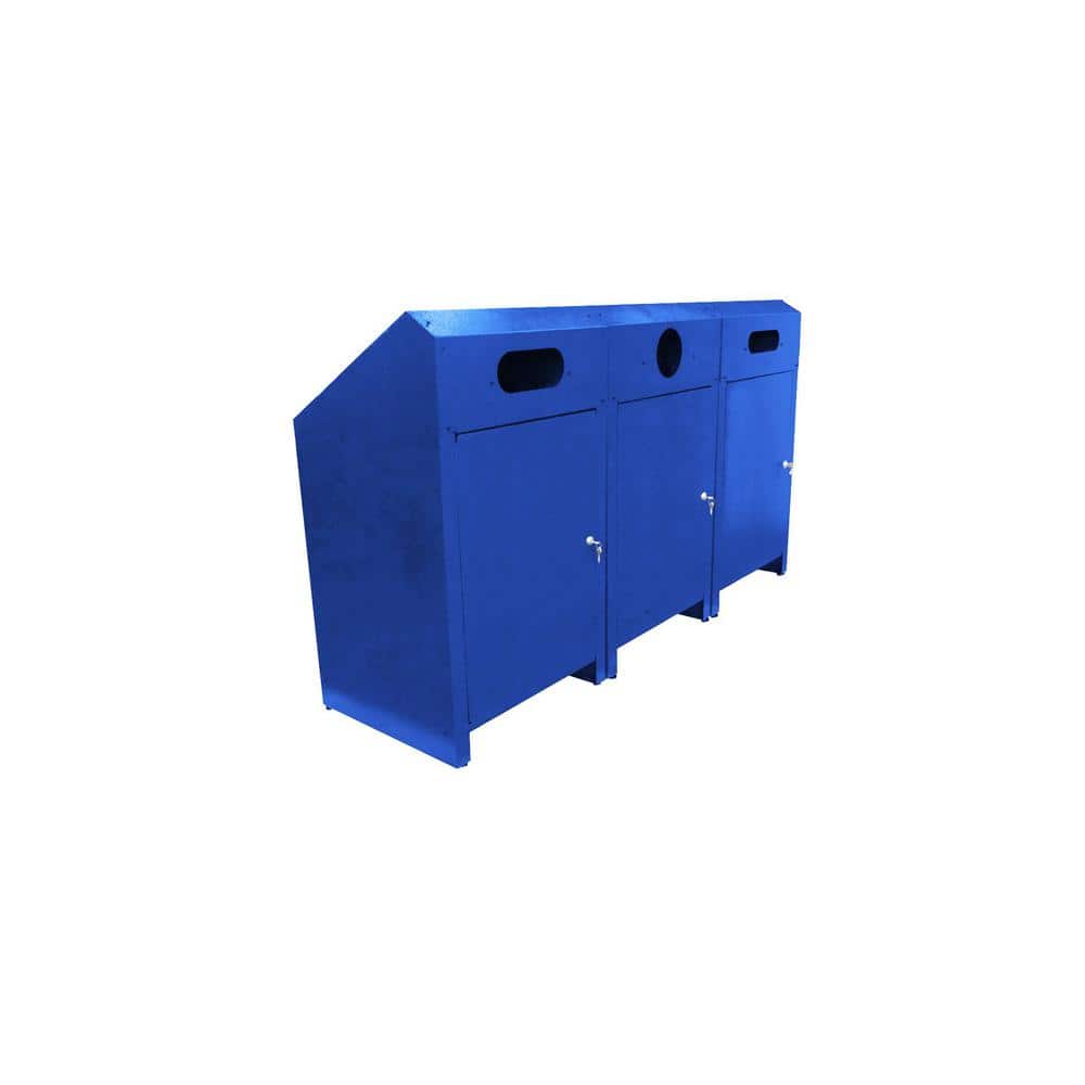 Paris 102 Gal. RC-3 Blue Outdoor Recycling Bin 461-450-0003 - The Home ...