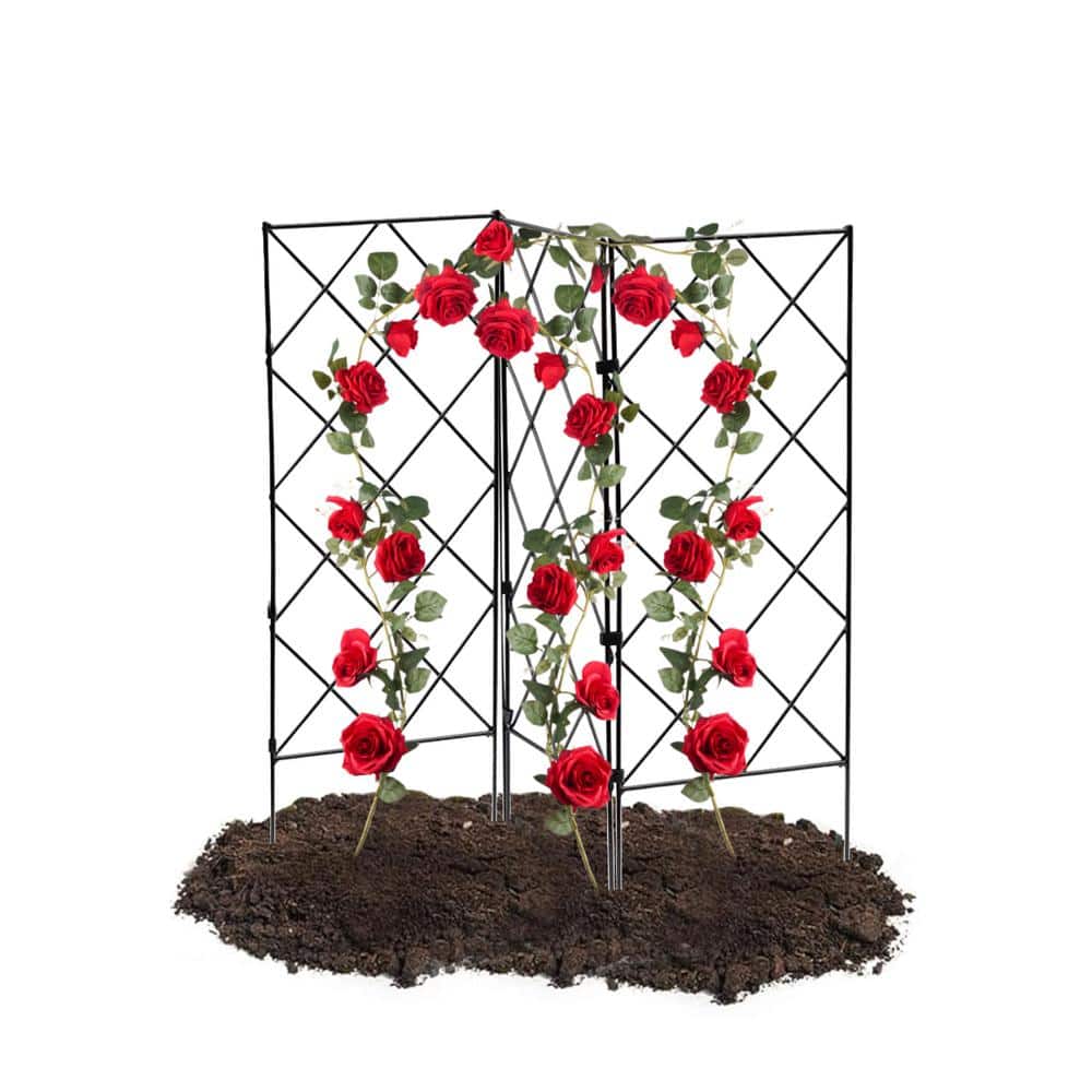 Ecostake 21 in. x 8 in. Grid Metal Vine Trellis Plant Support for ...
