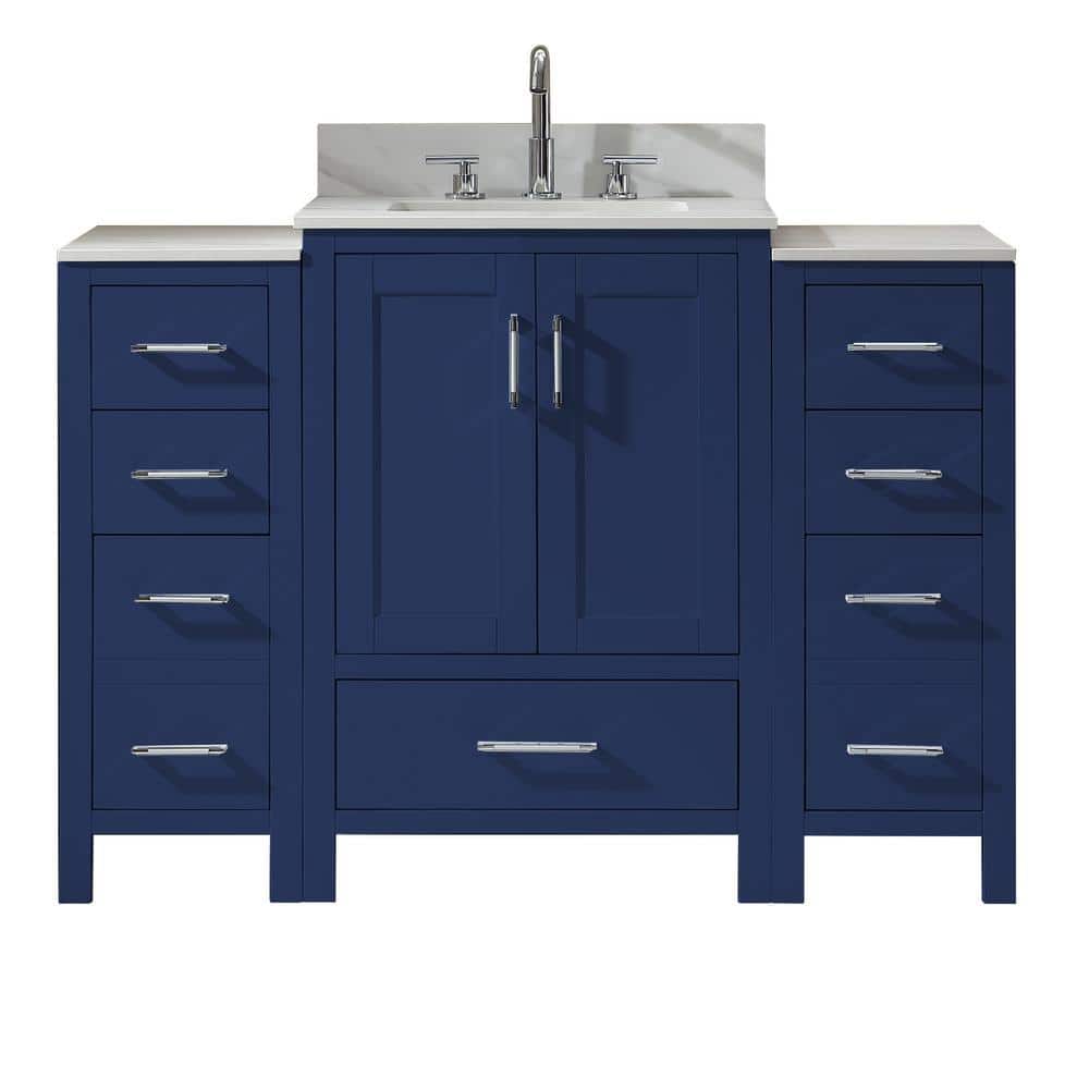 Xspracer Foyil 48 in. W x 22 in. D x 34 in. H Vanity in Blue with ...