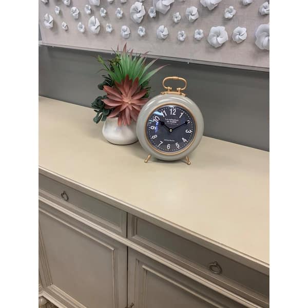 Zentique Antique Light Blue Round Table Clock ZEN-57148B - The Home Depot