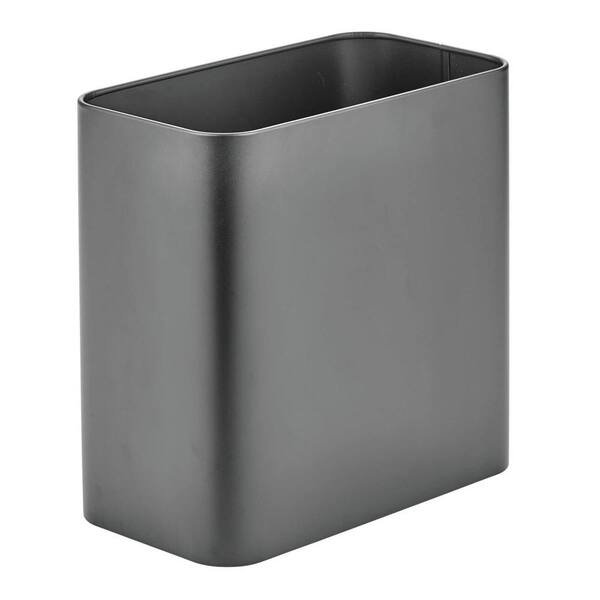 FAWEY TRED INC 2.4 Gal. Graphite Gray Rectangular Small Metal Trash Can ...