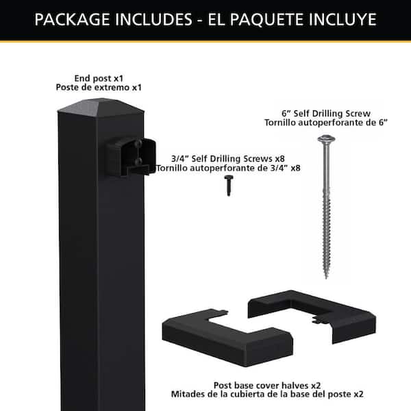 PEAK Aluminum Railing 36 in. H x 5-11/16 in. W Matte Black Aluminum ...