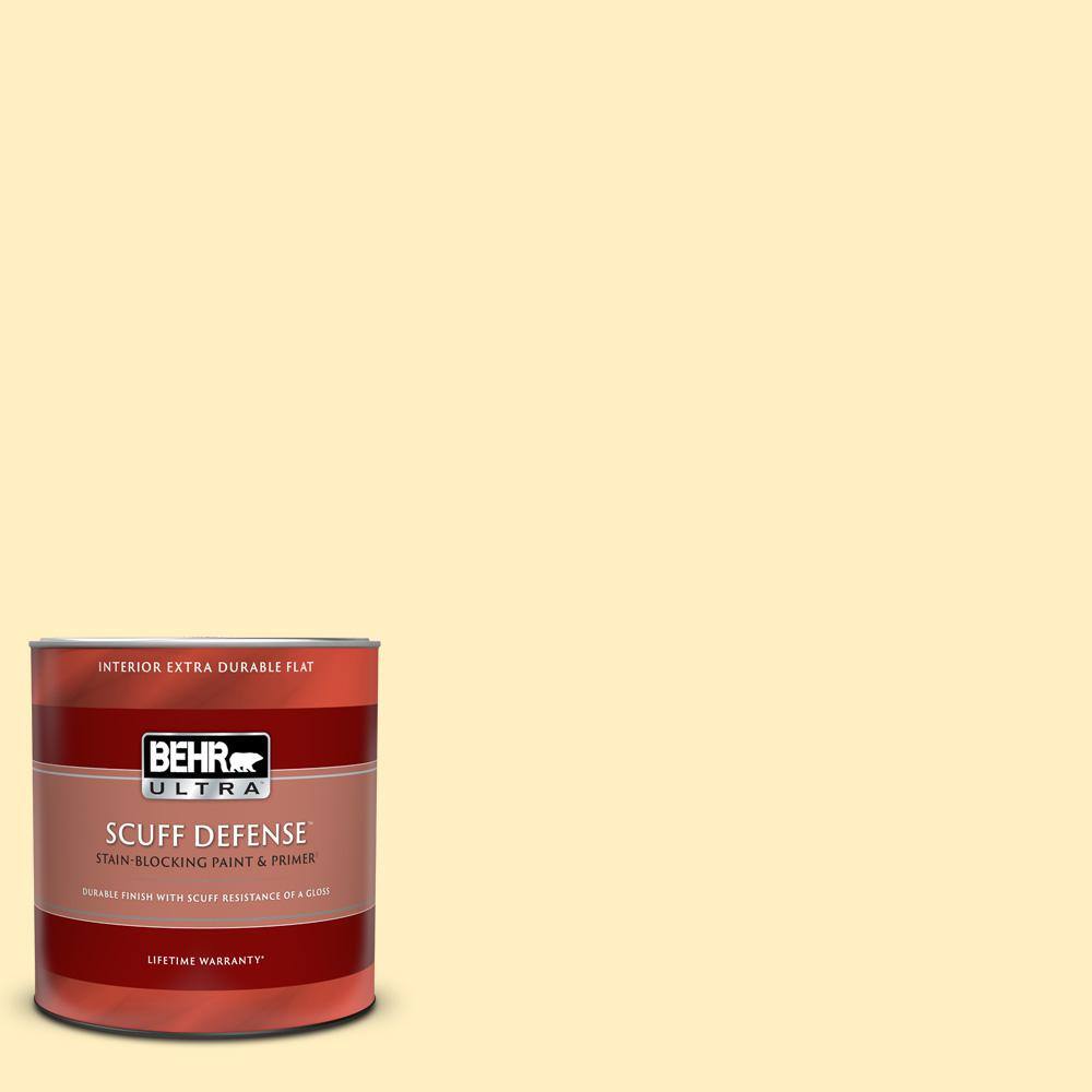 BEHR ULTRA 1 qt. #380A-2 Moonlit Yellow Extra Durable Flat Interior ...