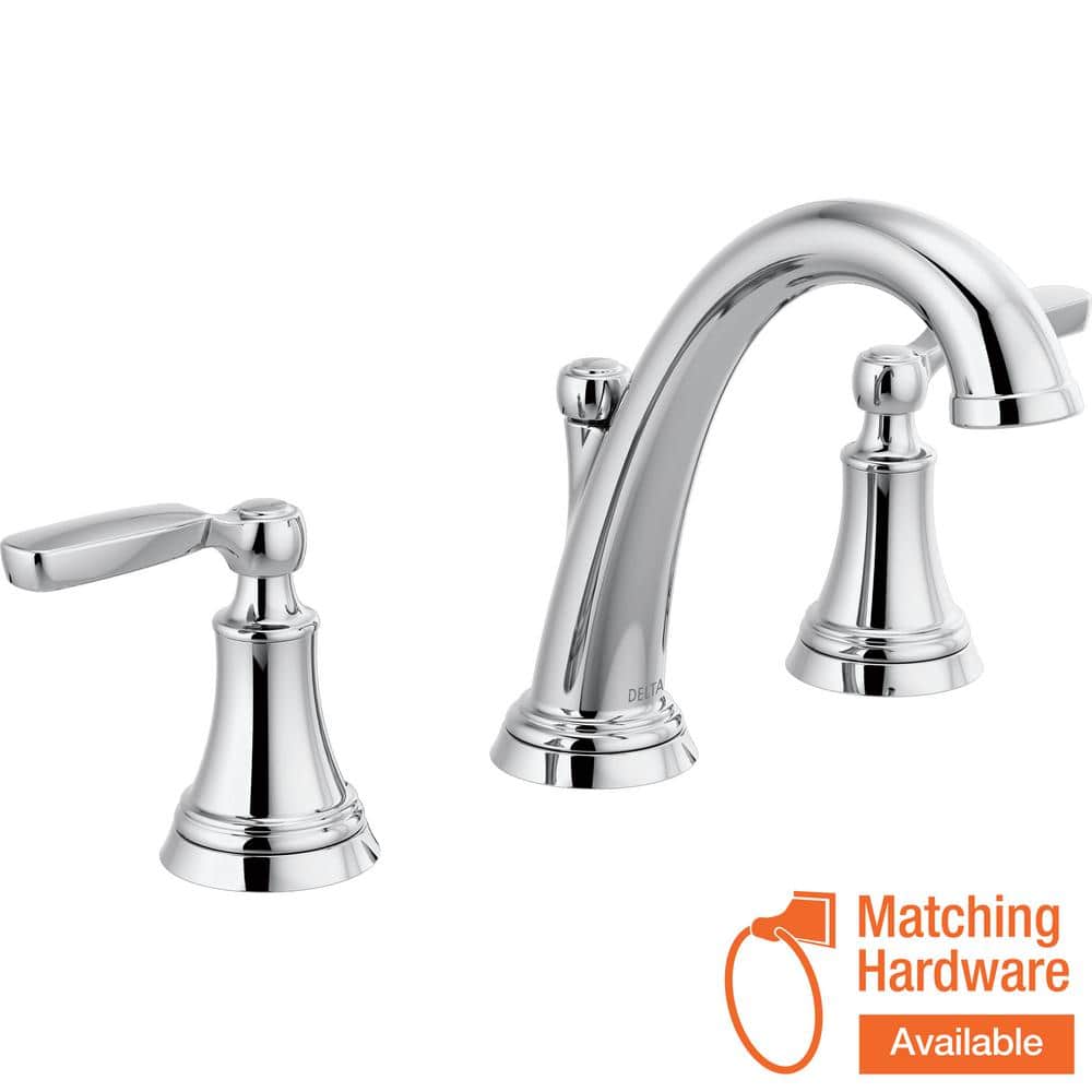 Delta Woodhurst 8 in. Widespread 2-Handle Bathroom Faucet in Chrome ...