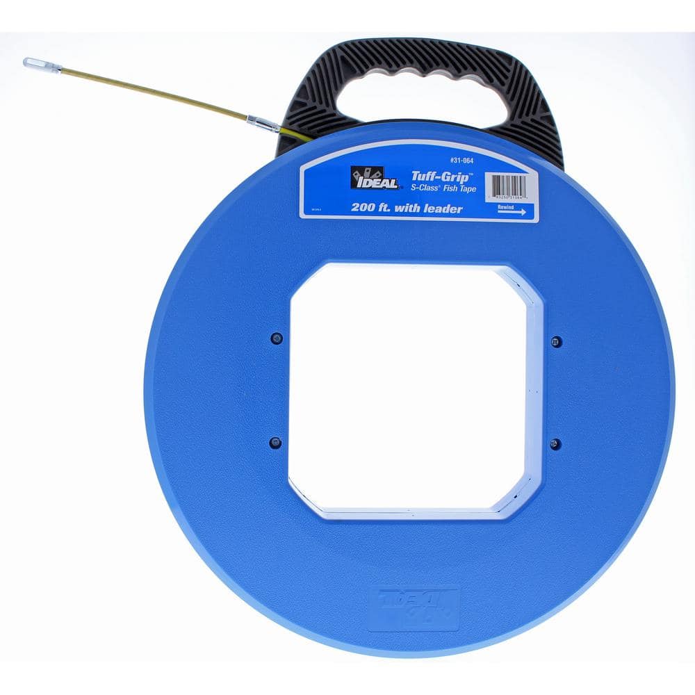IDEAL Tuff-Grip Pro 200 ft. x 3/16 in. S-Class Fish Tape with Leader 31 ...