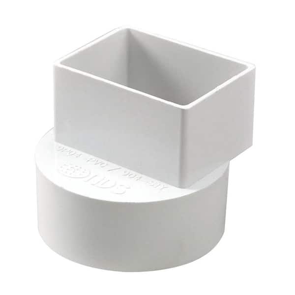 NDS 2 in. x 3 in. x 3 in. Downspout ADPTR D3034 PVC H9P03 - The Home Depot