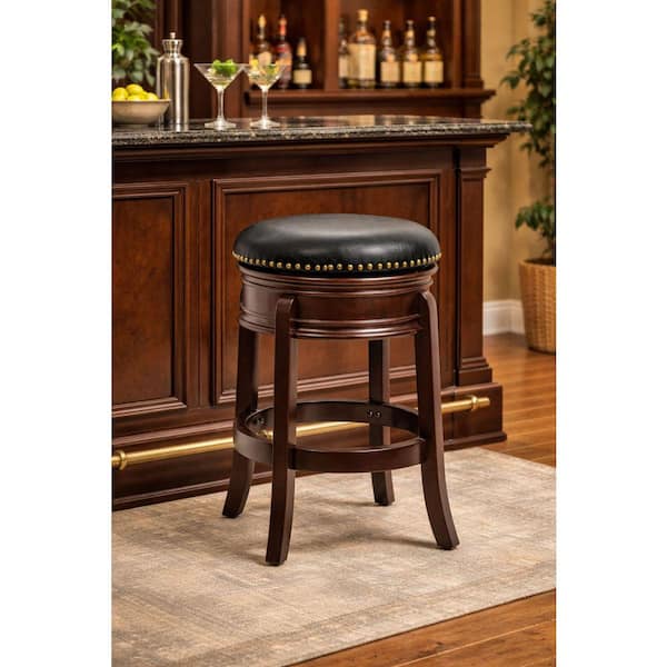 Boraam Hamilton 29 in. Cappuccino Swivel Cushioned Bar Stool 43829 ...
