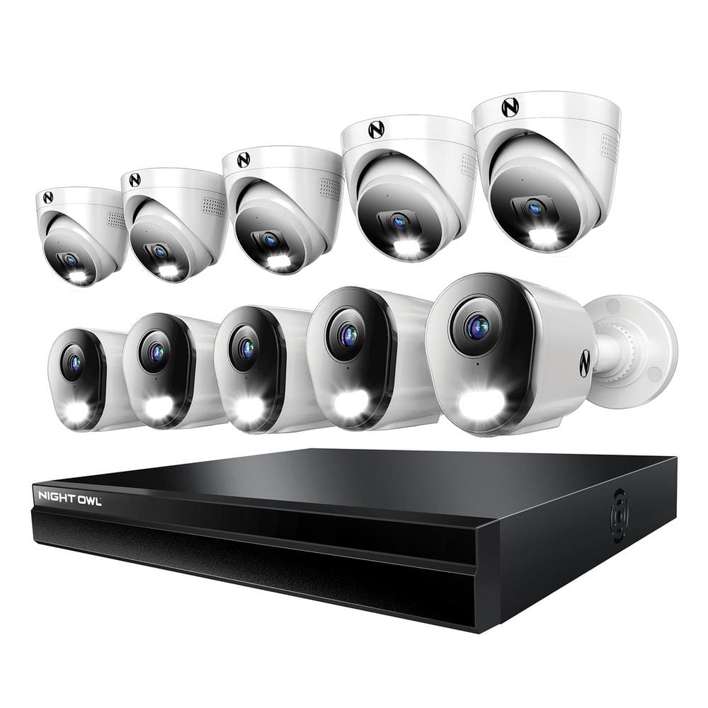 Night Owl 24-Channel 4K 4TB Smart NVR Security Camera System with 10 ...
