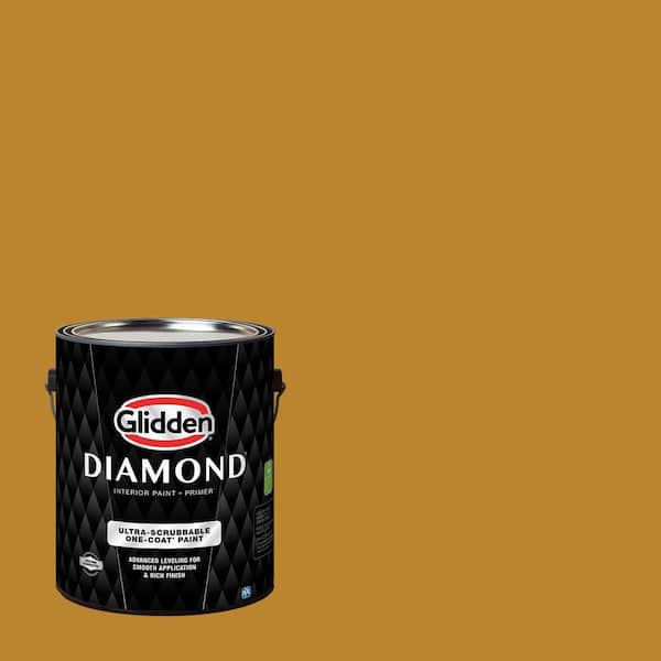 Glidden Diamond 1 gal. PPG1208-7 Gothic Gold Ultra-Flat Interior Paint ...