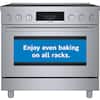 Bosch 800 Series 36 in. 3.7 cu ft. 5 Burner Slide-In Industrial Style ...