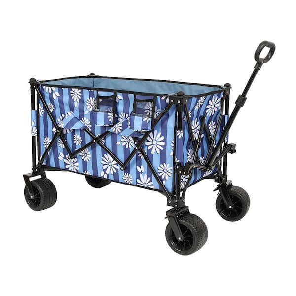 Staykiwi 5 cu. ft. Blue Steel Garden Cart with Side Pocket SKRRGDC37BL ...