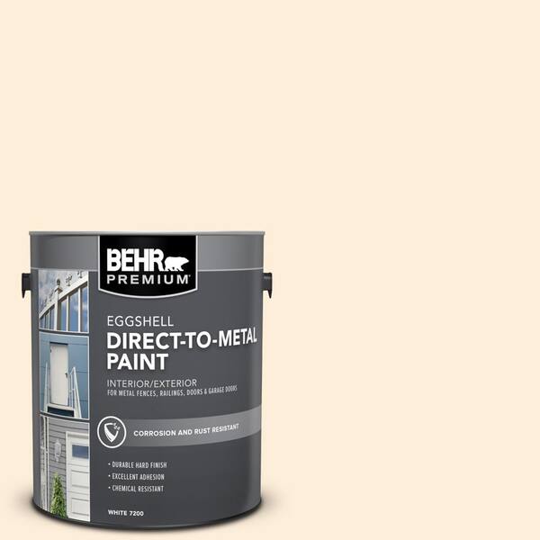 BEHR PREMIUM 1 gal. #70 Linen White Eggshell Direct to Metal Interior ...