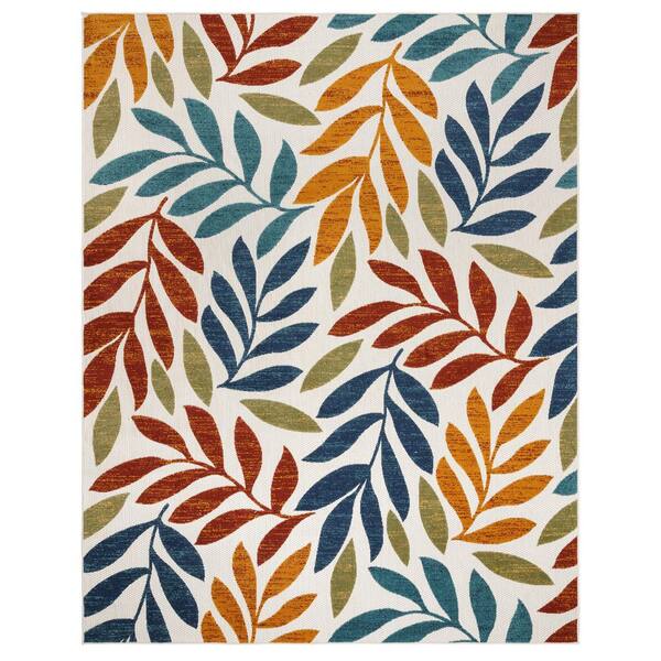 Gertmenian & Sons Fosel Folia Multi-Colored 6 ft. x 9 ft. Floral Indoor ...