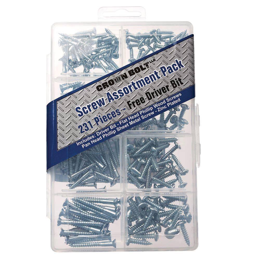 Everbilt 231-Piece per Pack Screw Assortment Kit 800934 - The Home Depot
