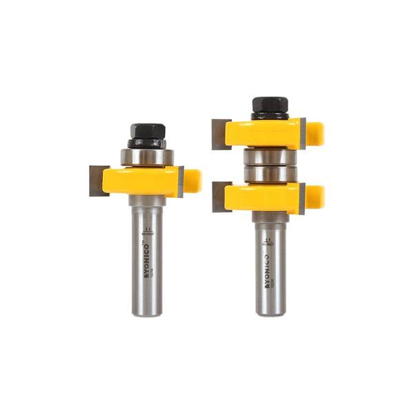 Router Bits 1 2 Shank 2-Piece Tongue & Groove Flooring Router Bit Set ...