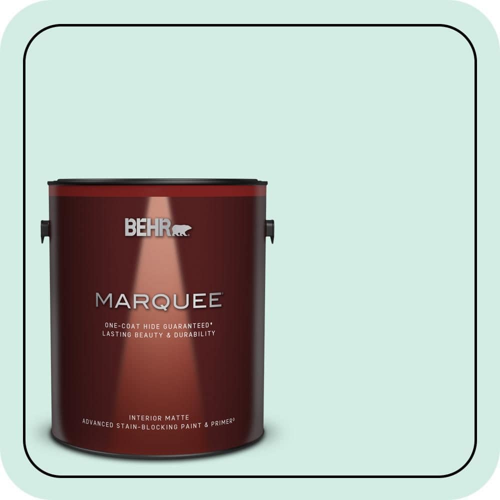 BEHR MARQUEE 1 gal. #490C-2 Adriatic Mist Matte Interior Paint & Primer ...