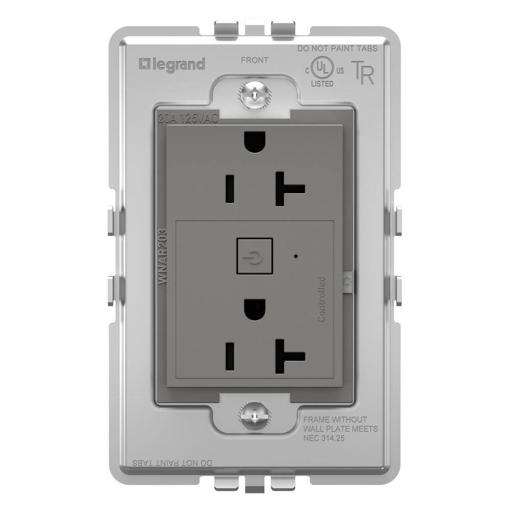 Legrand adorne with Netatmo 20 Amp Smart Duplex Outlet, Magnesium ...