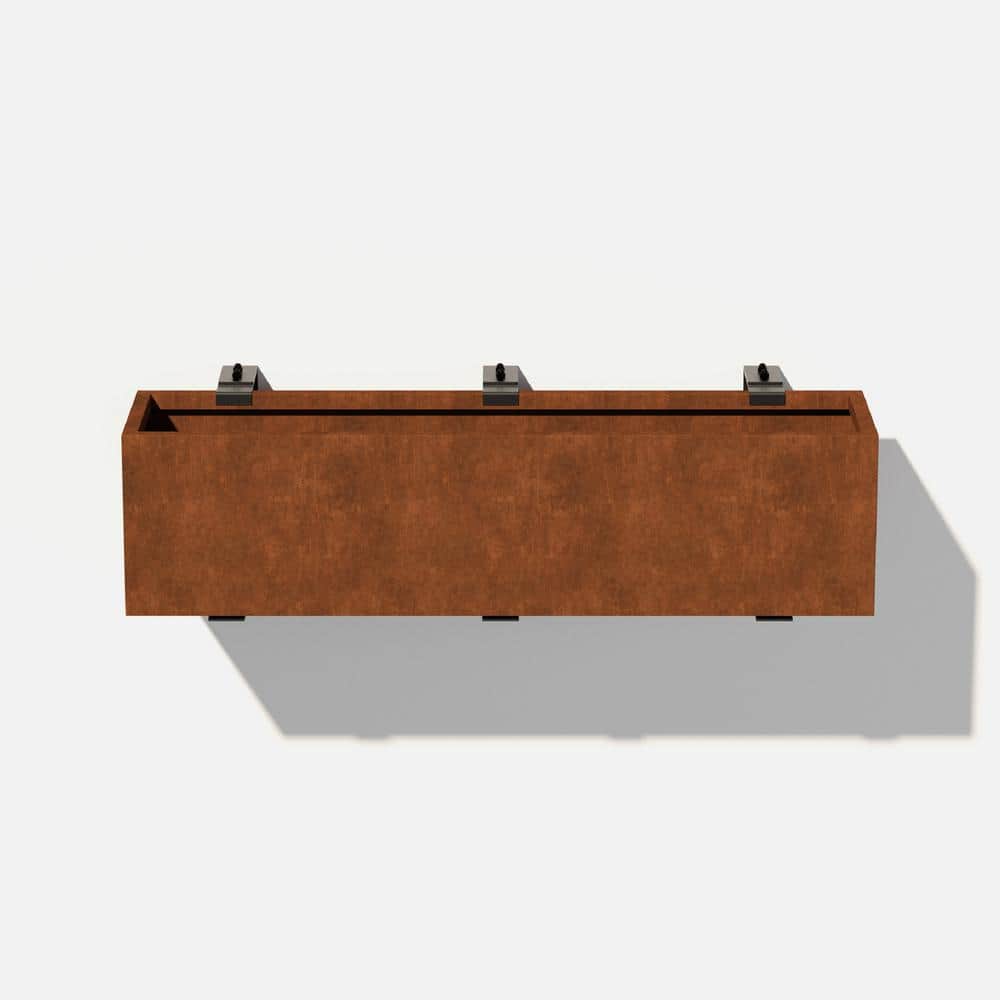 Veradek Trough Railing 36 in. Rust Corten Steel Metal Window Box ...