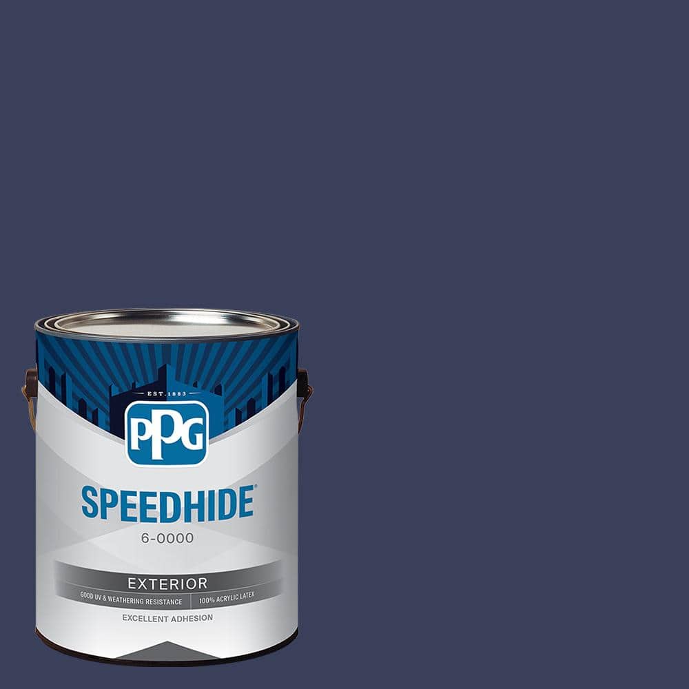 SPEEDHIDE 1 gal. PPG1165-7 Victory Blue Semi-Gloss Exterior Paint ...