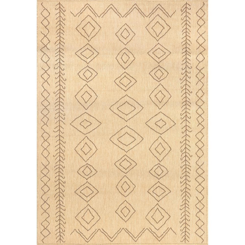 nuLOOM Serna Moroccan Beige 5 ft. 3 in. x 7 ft. 7 in. Indoor/Outdoor ...
