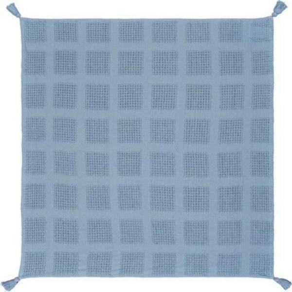 LR Home Josephine Charming Light Blue All Natural Cotton Throw Blanket ...