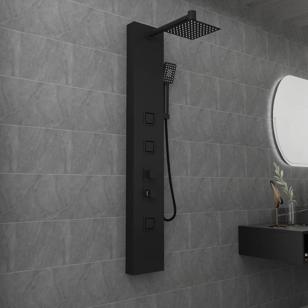 Kingdely 3-Spray, 3 Body Jets Stainless Steel Shower Tower with ...