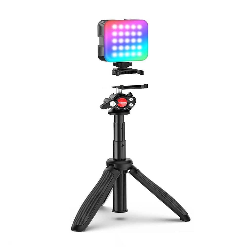 OBJLGEV Vlogging Kit with RGB LED Light, Lavalier Wireless Microphone ...