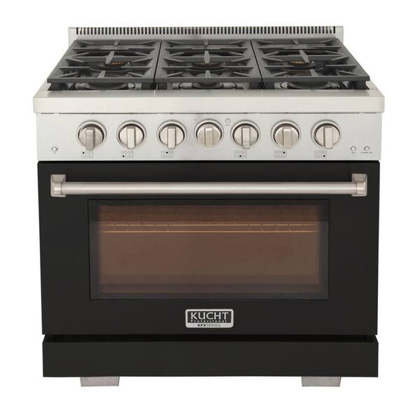 Kucht 36 in. 5.2 cu. ft. 6-Burners Freestanding Natural Gas Range in ...