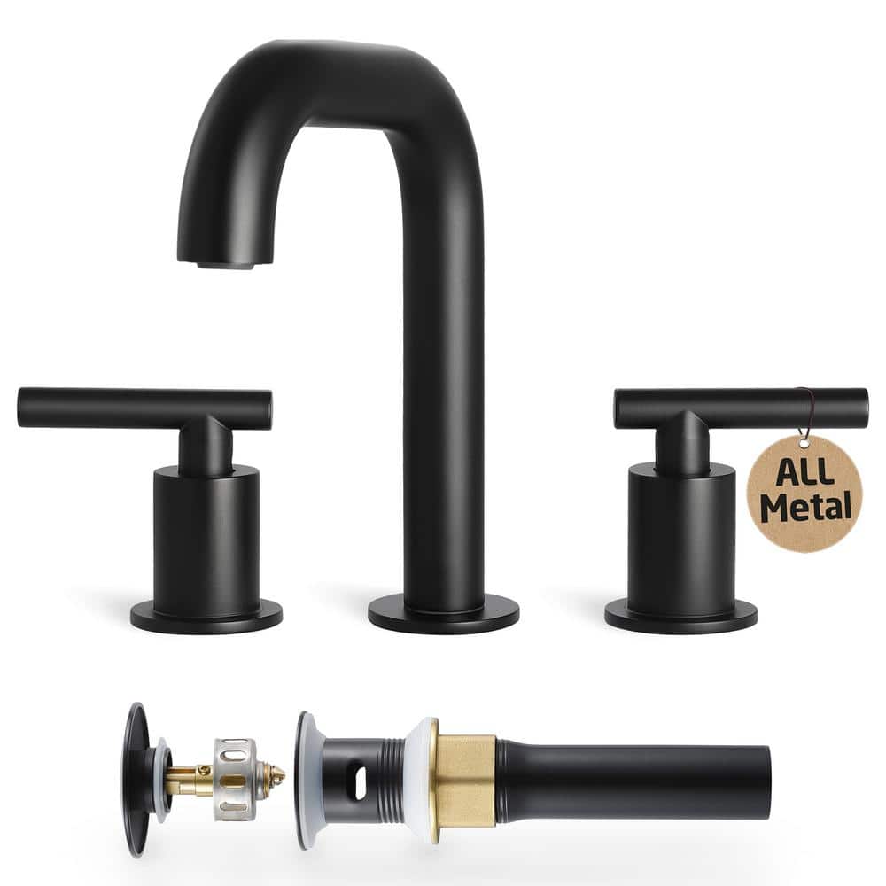 KES 8 in. Widespread 3-Hole 2-Handle Bathroom Sink Faucet with Drain ...