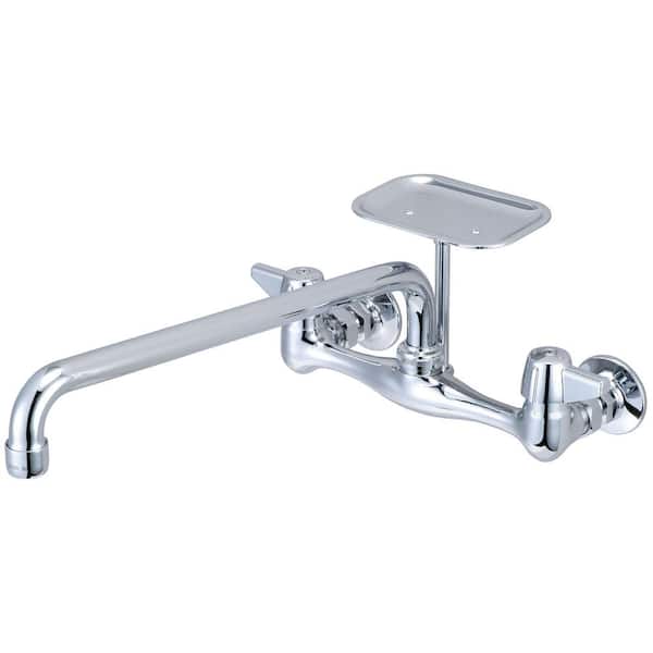 Central Brass Double-Handle Wall Mount Standard Kitchen Faucet in ...