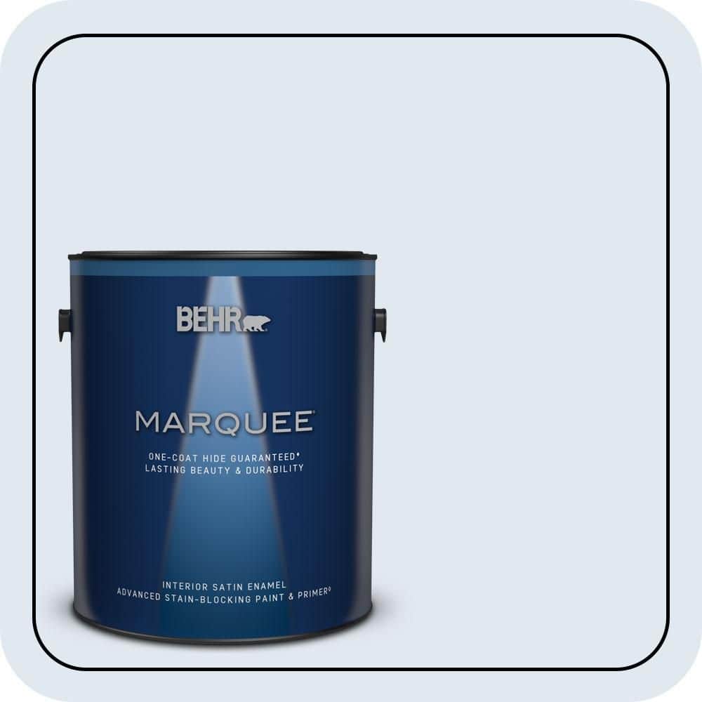 BEHR MARQUEE 1 gal. #M540-1 Bellflower Blue Satin Enamel Interior Paint ...