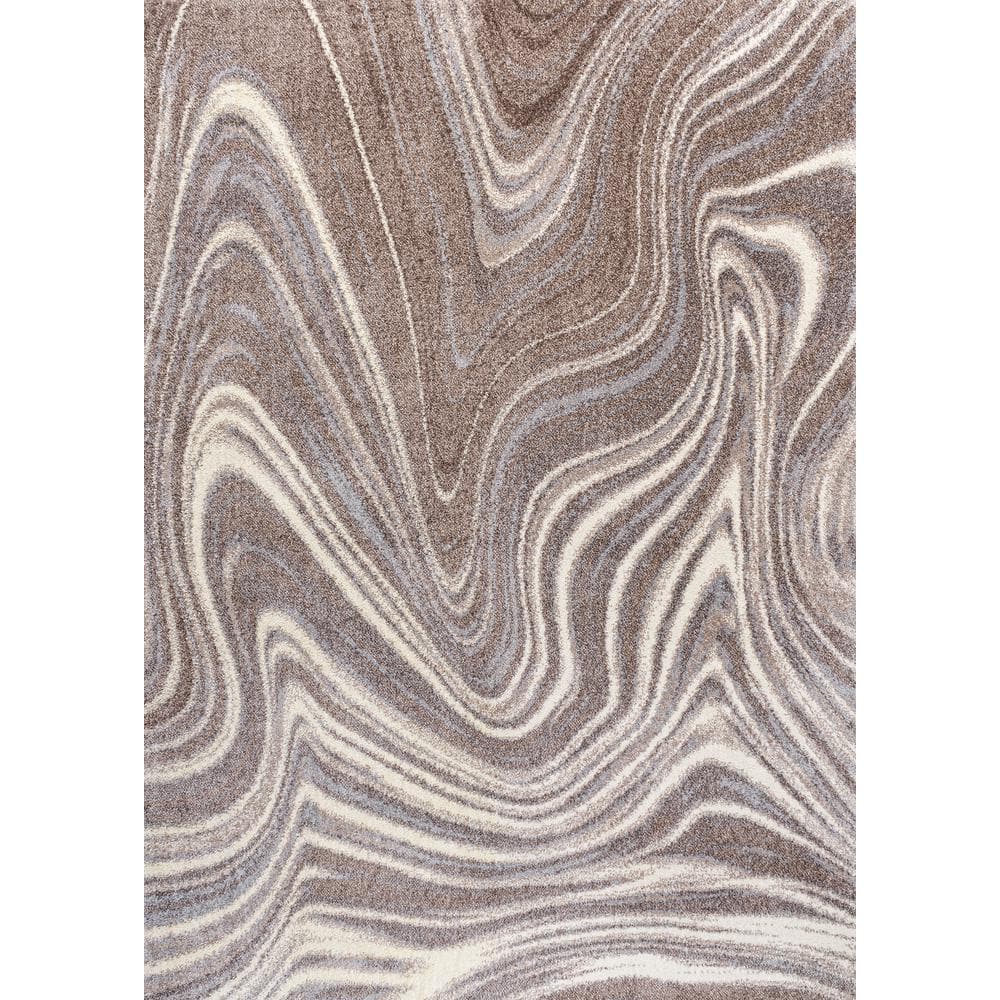 JONATHAN Y Eleni Contemporary Glam Abstract Marble Brown/Cream 3 ft. x ...