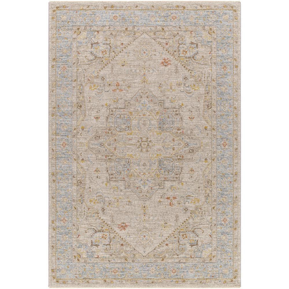 Livabliss Avant Garde 7 ft. Round Brown Border Indoor Area Rug AVT2367 ...