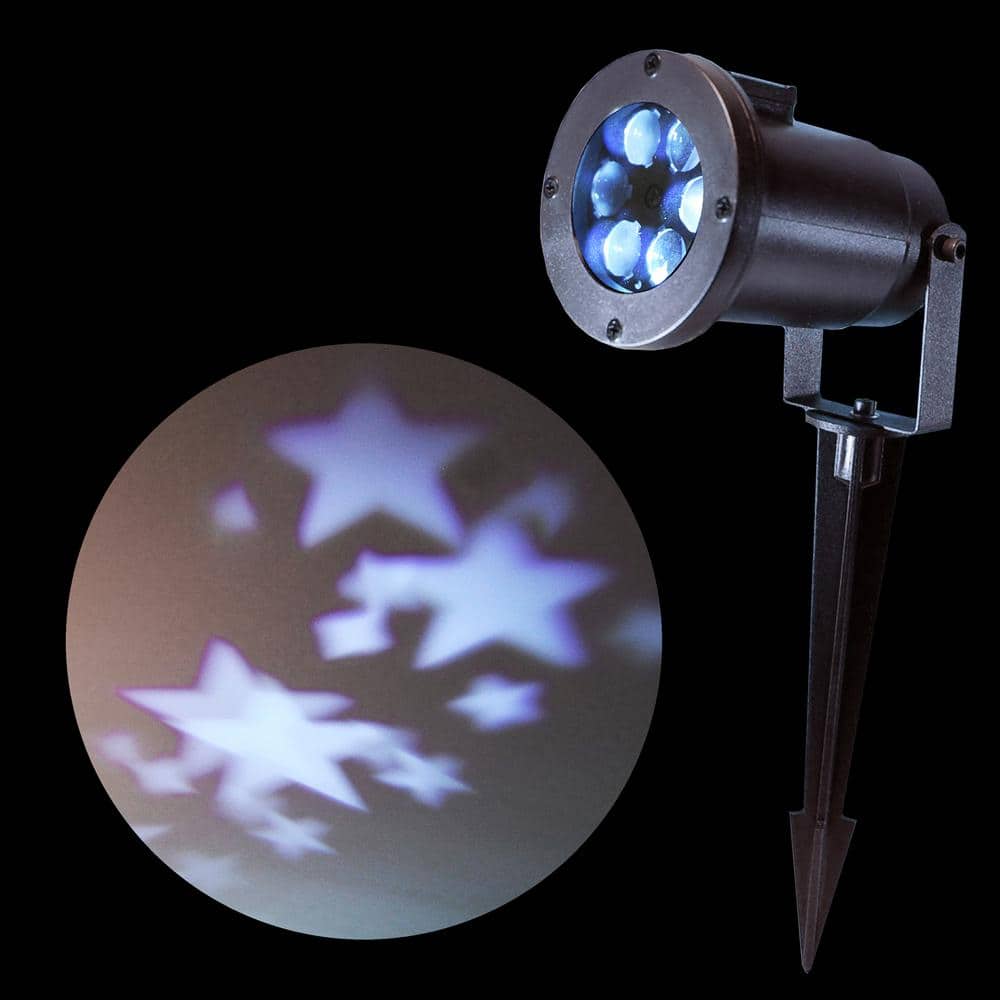 LUMABASE 1-Light White Stars LED Projector Lights 22401 - The Home Depot